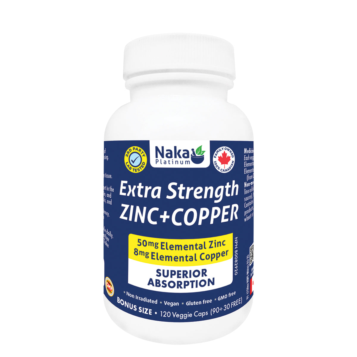 Platinum Zinc + Copper - 120 vcaps – Naka Order